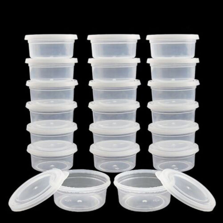 20PCS Foam Ball Round Clear Storage Box Container With Lid Slime Clay ...