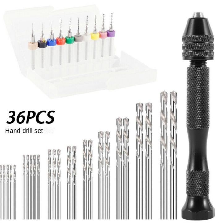 Mini Micro Aluminum Hand Drill Twist Manual Drill Bit Woodworking ...