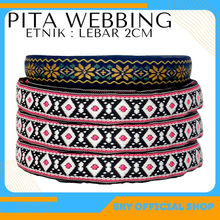 Pita Webbing Motif Etnik Lebar 2cm Stok Garment | Lazada Indonesia