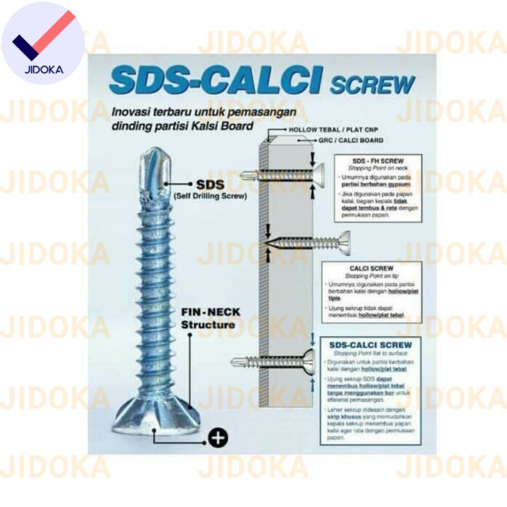 (100pcs) #6x1" Sekrup SDS FH (+) GREET Self Drilling Screw / kalsiboard ...