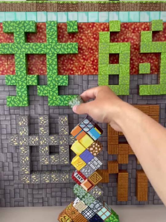 Minecraft Magnetic Cube Building Blocks สามมิติขนาดใหญ่แม่เหล็กเหล็ก ...
