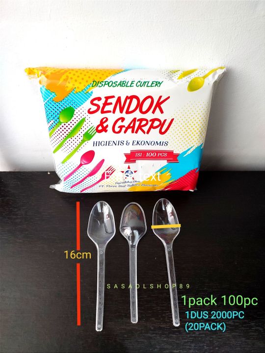 sendok makan plastik bening sendok makan PANJANG besar | Lazada Indonesia