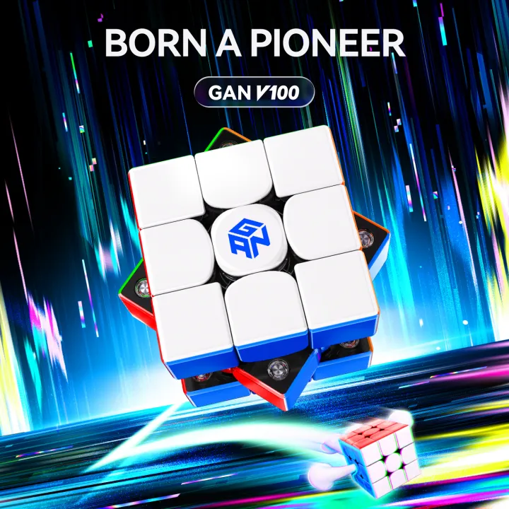 Gan V100 maglev 3x3 khối rubik tốc độ từ tính UV tráng khối lập phương ...