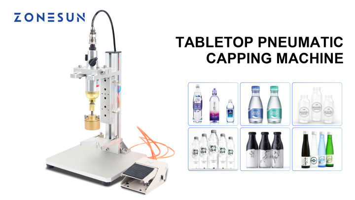 ZONESUN ZS-XGPZ1 Pneumatic Capping Machine for 10-50mm Bottle Screw ...