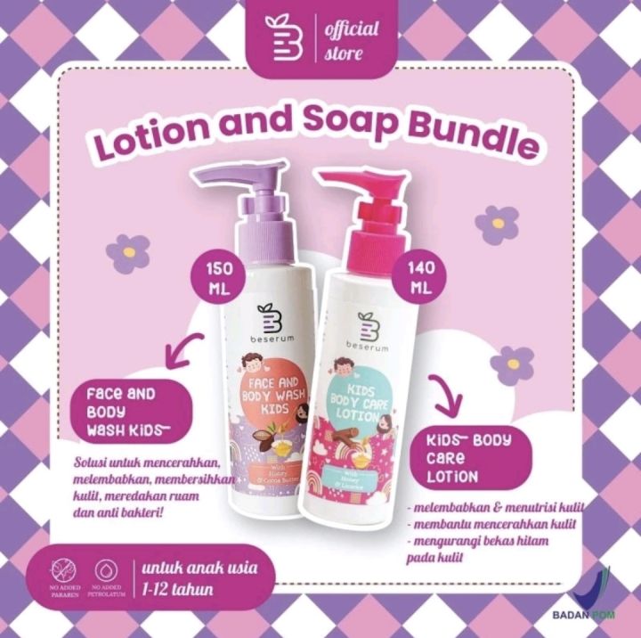 [PAKET] SKIDDY BUDDY Normal Size, Face and Body Wash Kids 150ml & Body ...