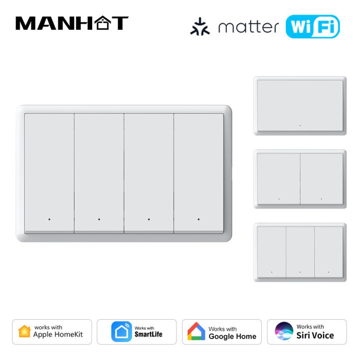 Tuya Matter WiFi Smart Switch Neutral Wire Optional Switch US Standard ...