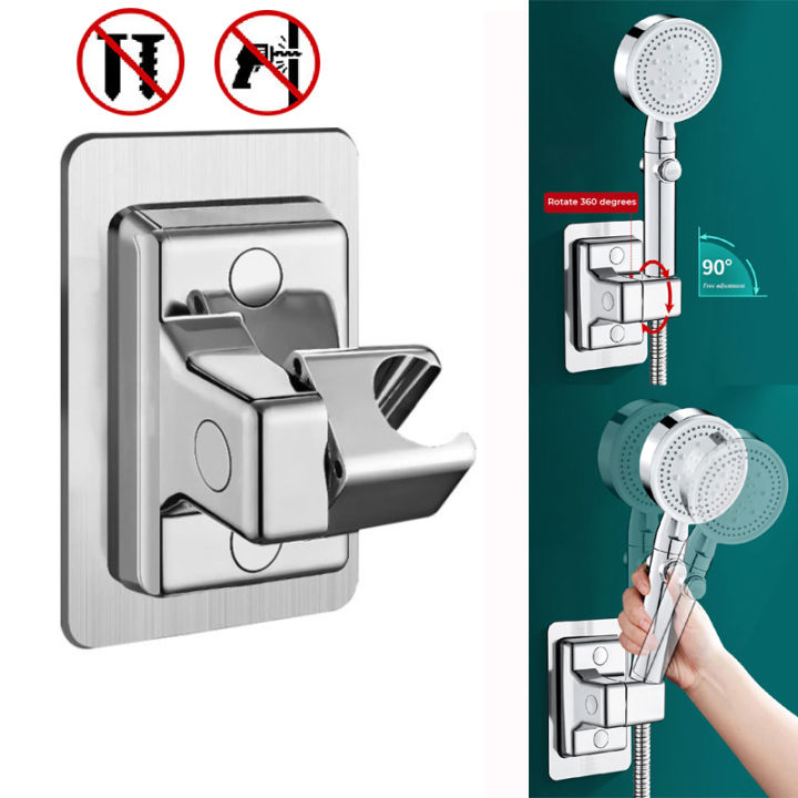1PC Shower Head Holder Adjustable Wall Mounted Shower Holder Punch-free ...
