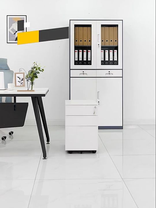 Office Desk Filing Cabinet Mobile Base Mobile Push Cabinet with Lock ...