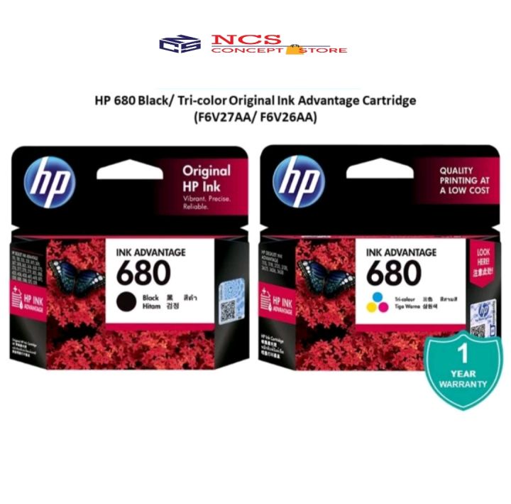 HP 680 Black / Tri-Color HP Original Ink Advantage Catridge F6V27A | Lazada