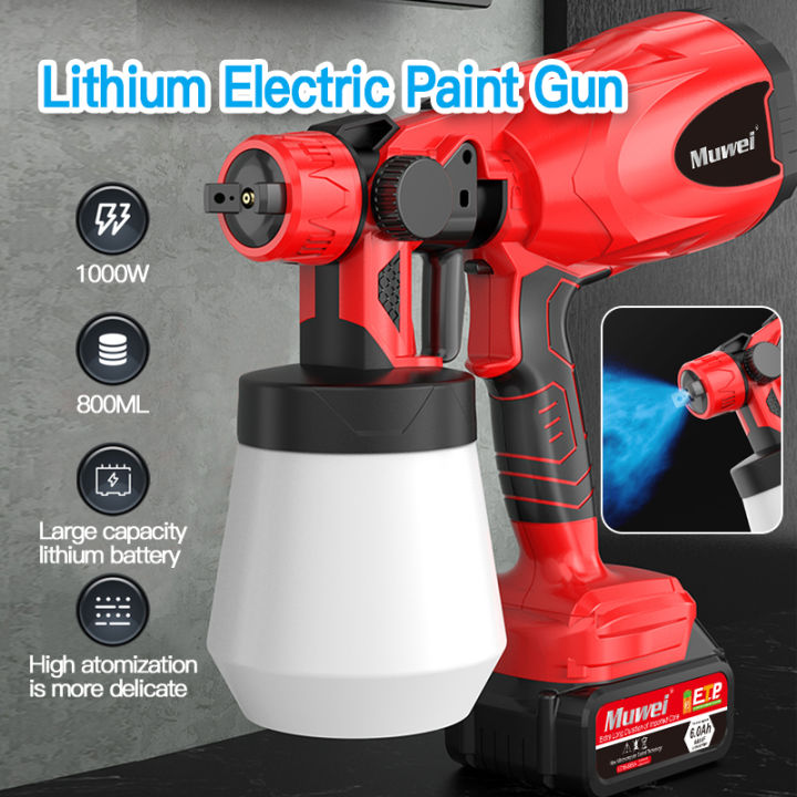 MUWEI Original 800mL Portable Electric Paint Sprayer Household Cordless ...