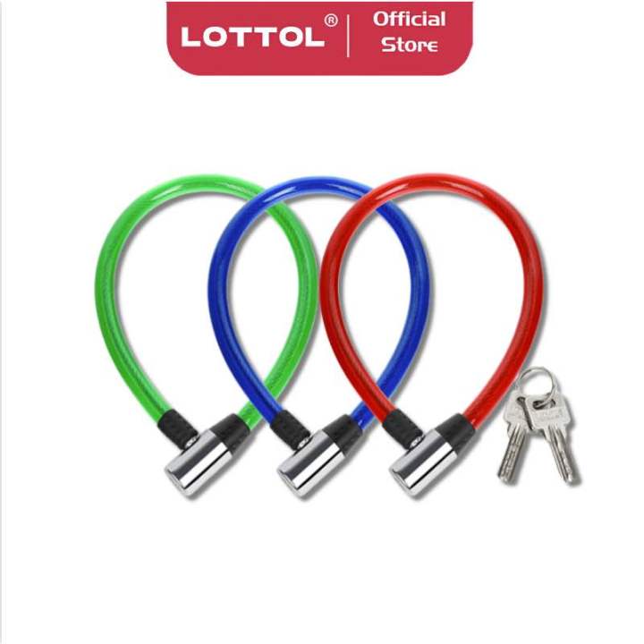 LOTTOL Gembok Sepeda Kawat 70cm Dengan Kunci / Gembok Sepeda Helm Cable ...