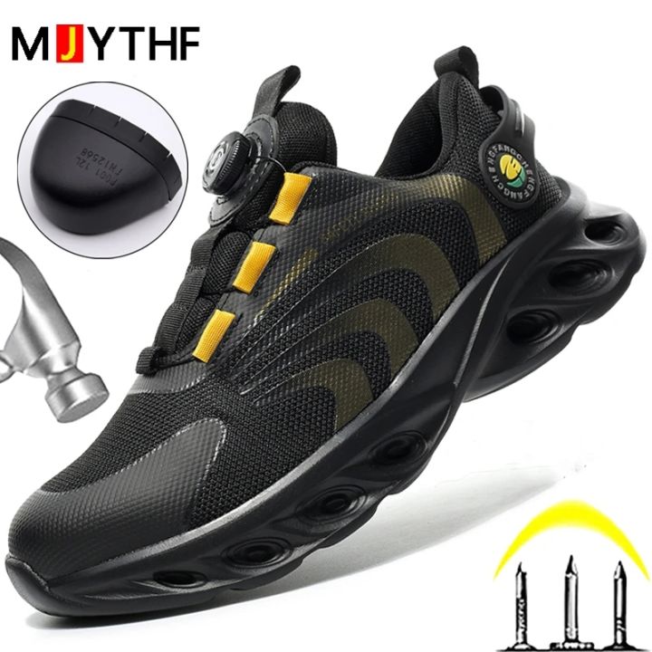 Rotary Buckle Work Sneakers Protective Shoes Lightweight Safety Shoes ...