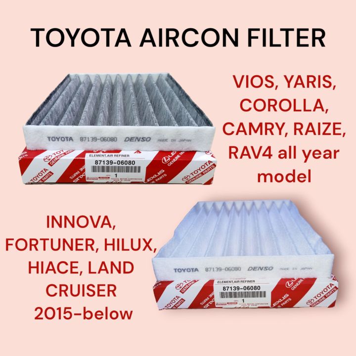 AIRCON FILTER TOYOTA VIOS ALL YEAR MODEL / OLD FORTUNER / INNOVA ...