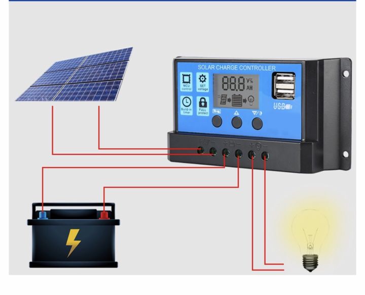 PWM โซลาร์ ชาร์จเจอร์ 12V/24V ควบคุมการชาร์จ10A/3A solar charge ...
