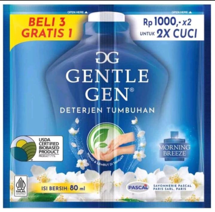 Gentle Gen Detergen Cair dari Tumbuhan 80ml (isi 14Pcs) dan (isi 42Pcs ...