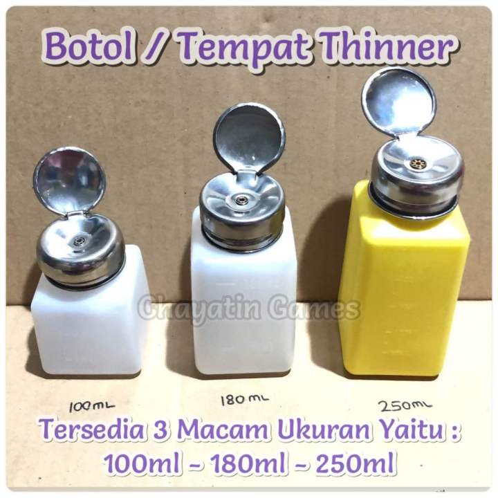 Macam macam Ukuran Botol / Tempat Thinner Order Sesuai Varian | Lazada ...