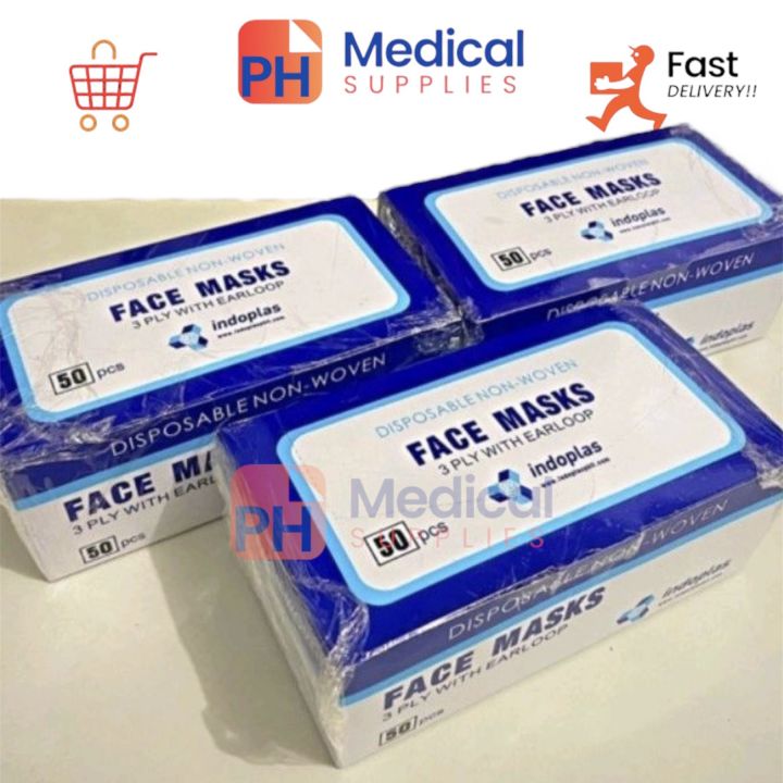 Indoplas Surgical Disposable Facemask FDA Approved 50 pcs | Lazada PH