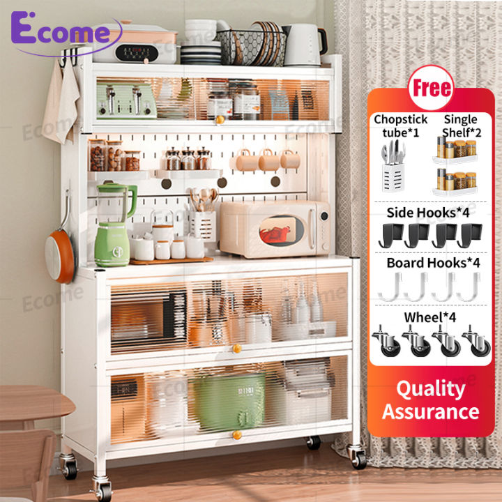 60/80/100CM Kitchen Rack Storage Cabinets with Doors Heavy Duty ...