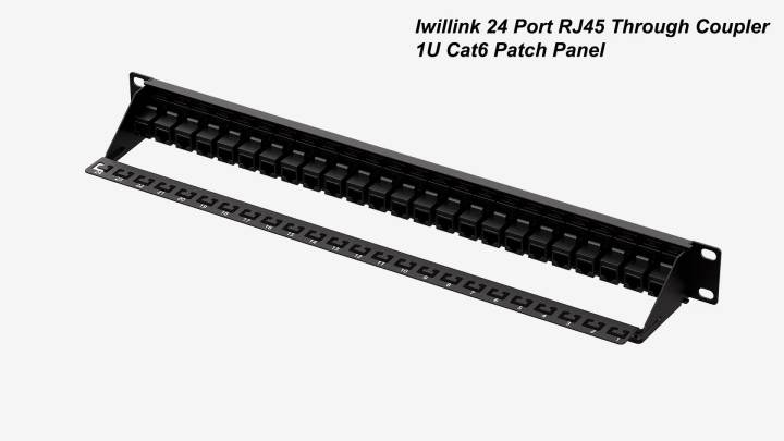 iwillink 10Gbps Patch Panel 24 Port, RJ45 Through Coupler Cat6 Patch ...