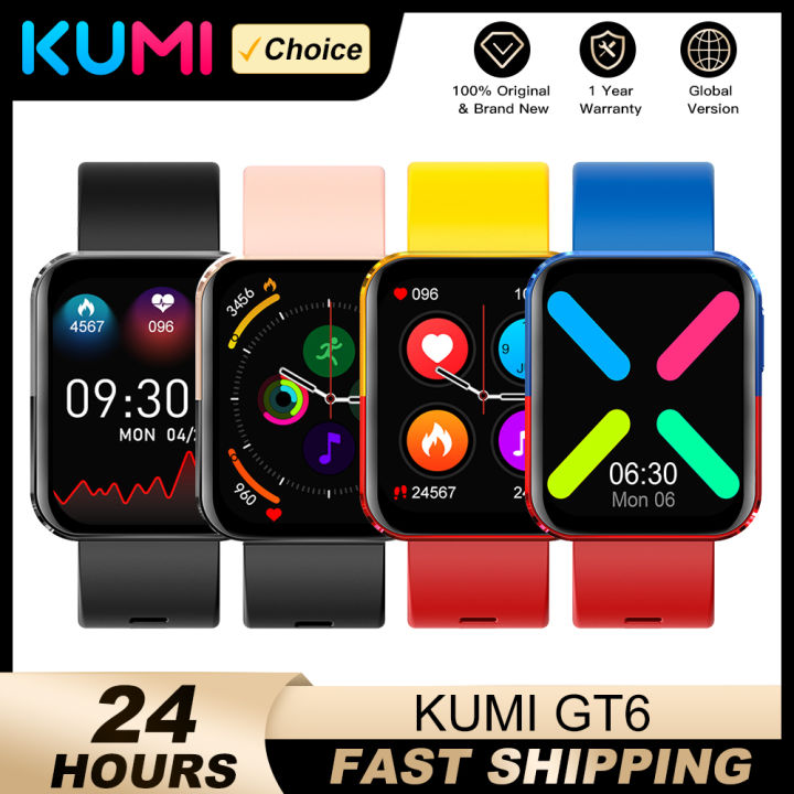 World Premiere KUMI GT6 2สีสมาร์ทวอท์ช1.72 "กีฬาสมาร์ทวอท์ช Es สำหรับผู้ชายผู้หญิงสนับสนุน Tuya ...