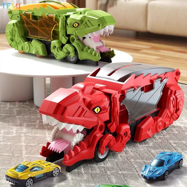 TEMI Swallowing Rail Dinosaur Car With Alloy Car Mega Dinosaur Car ...