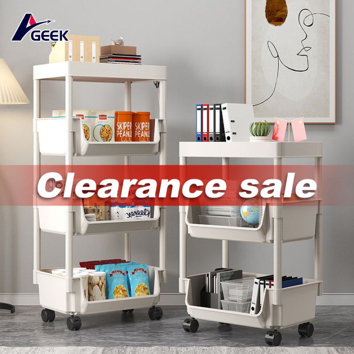 Geek 5 Layer Storage Rack Mobile Rack Bookshelf Trolley Rack Movable