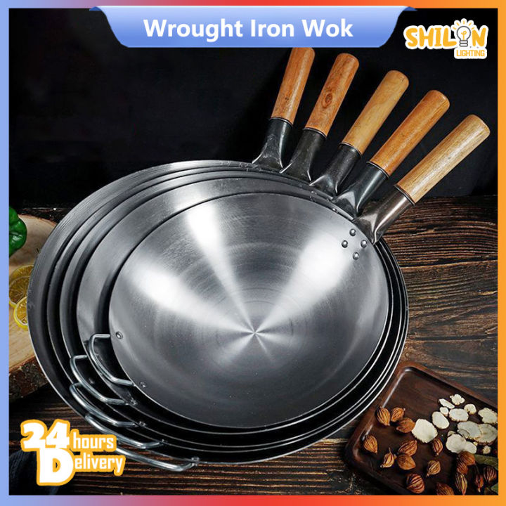 Non stick Pan 36CM Wok Pan Heavy Duty 304 Stainless Steel Single Handle ...