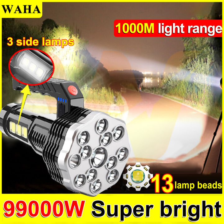 【13-core LED wick+3 cob side lights 】IPX7 waterproof searchlight ...