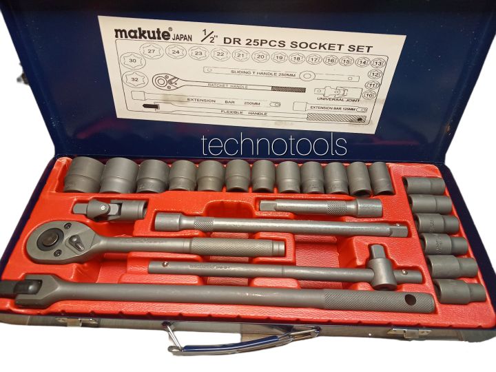 SOCKET SET 1/2"DR 25 PCS MAKUTE | Lazada PH