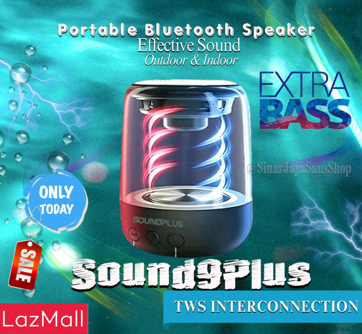 Speaker Bluetooth Mini Sound9 Plus Speaker Bass+ 360° Wireless Portable Stereo RGB Light ...