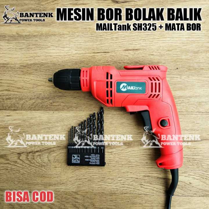 BAYAR DITEMPAT. BOR 10MM SH325 + BONUS MATA BOR 13PCS. MESIN BOR BOLAK ...