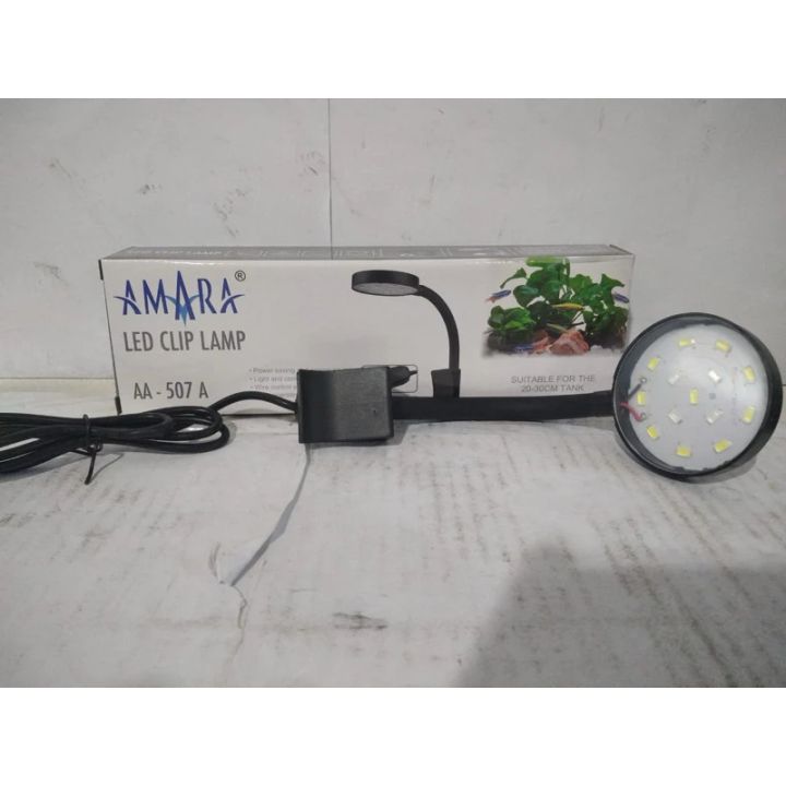 AMARA 5W Putih Biru Lampu Jepit Mini Tank 20-40cm LED Mini Clip ...