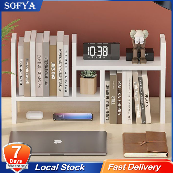 Sofya Adjustable Multipurpose Table top rack Book Shelf Table Organizer ...