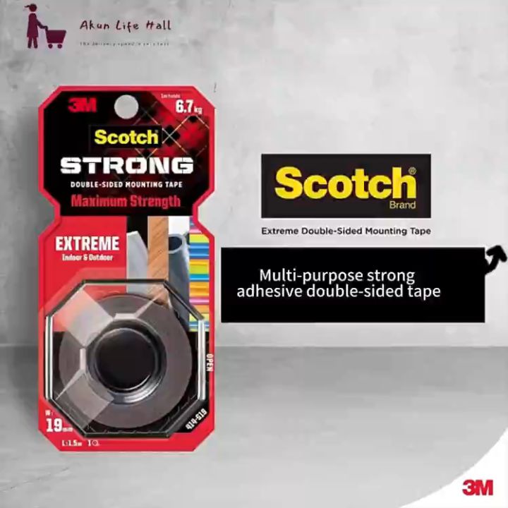 3M Scotch Double-Sided Mounting Tape Waterproof and Strong Adhesive ...