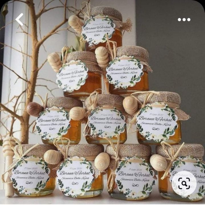 120 ML HONEY IN A JAR WITH FREE STICKER AND DIPPER or SPOON WEDDING ...