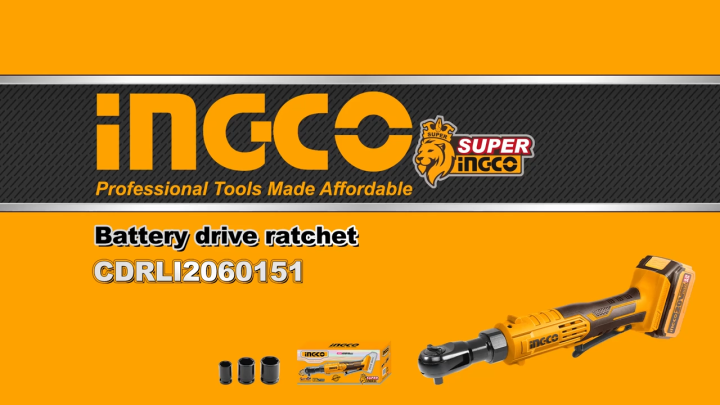 INGCO 20V LI-ION 3/8" DR. RATCHET WRENCH 65NM CDRLI2060151 (BARE ...