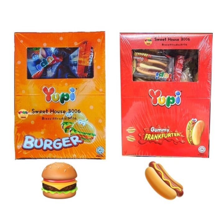 Yupi Gummy Burger Frankfurter waffle sandwich Dino Seaworld ±24's | Lazada