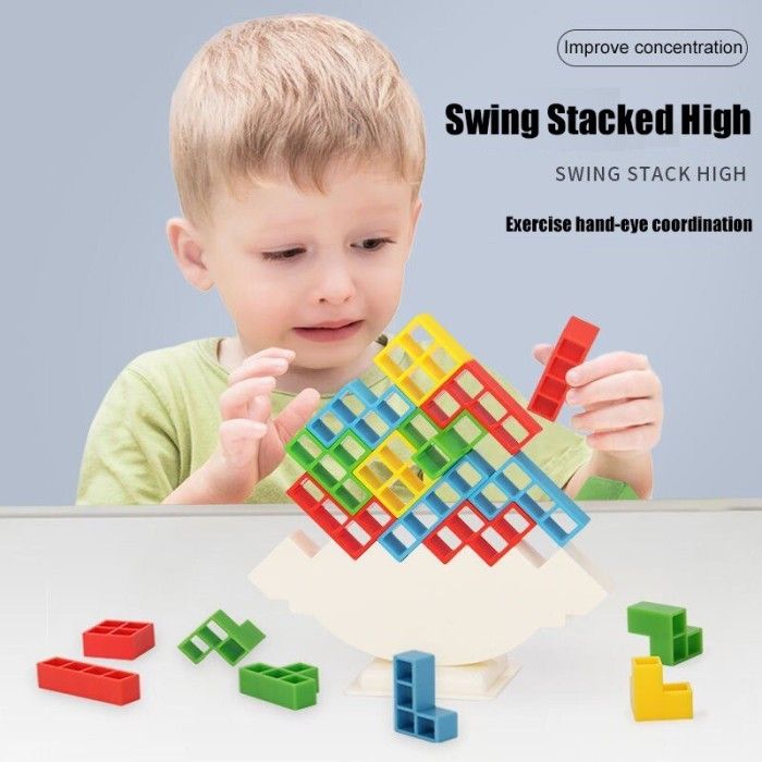 Mainan Edukatif Anak Balancing Block Tetris Tetra Tower Fun Games Balok ...