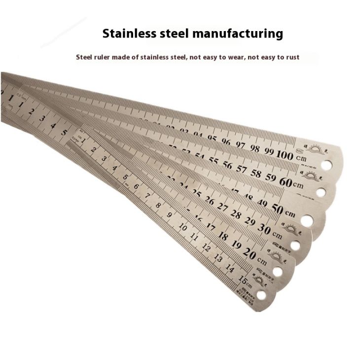 Stainless Steel Metal Straight Ruler Precision Double Sided Precision ...