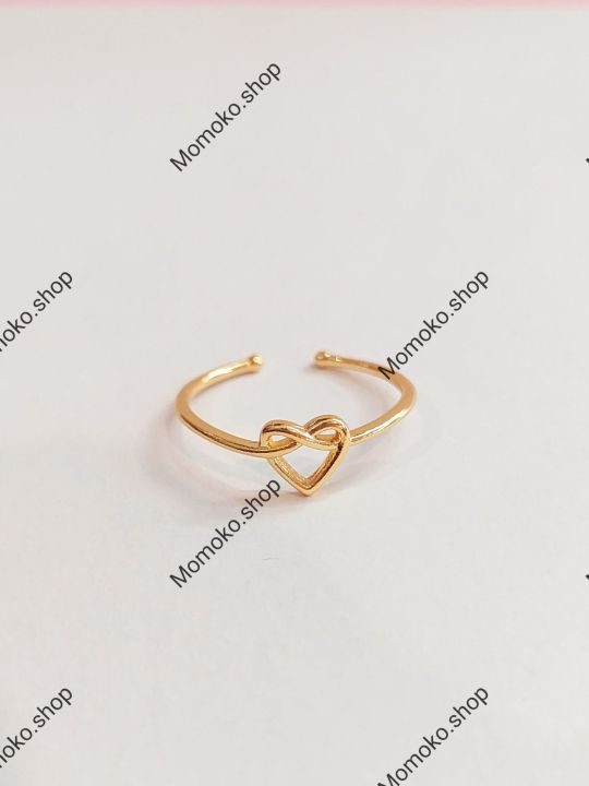 Adjustable Stainless Gold Thin Heart Ring | Lazada PH