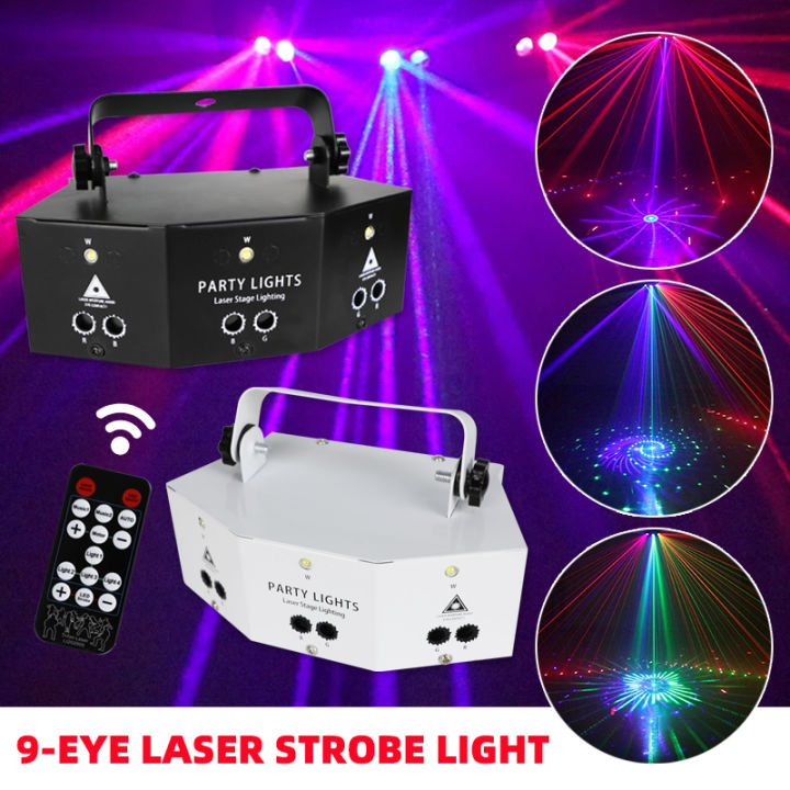 YSH LED Disco Laser Light DMX 9 Eyes RGB Stage Lighting Effect for DJ ...