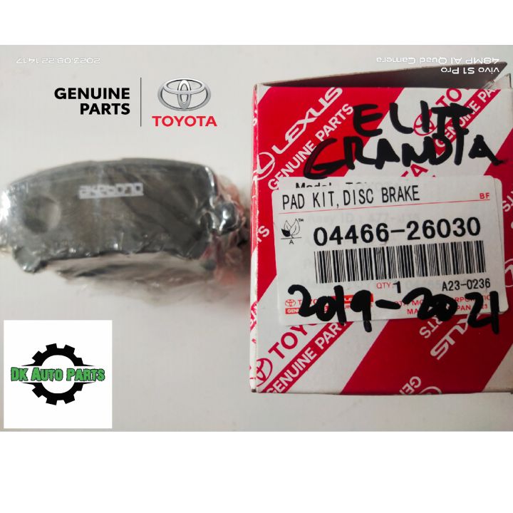 TOYOTA HI ACE SUPER GRANDIA ELITE/2019-2021 BRAKE PADS REAR 04466-26030 ...