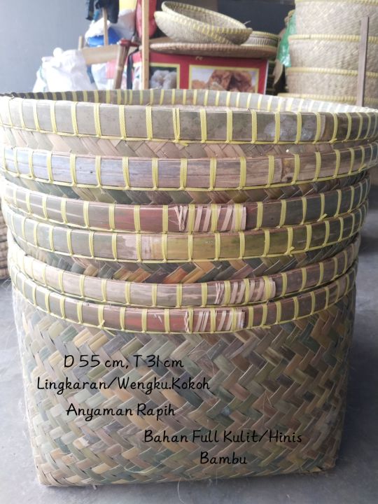 Dingkul Tompo Anyaman Kulit Hinis Bambu Ukuran Besar Tempat Penyimpanan ...