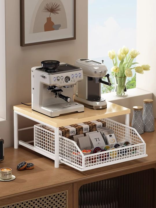 Kitchen Pull out Shelf Microwave Coffee Maker Storage Box Rice Cooker ...