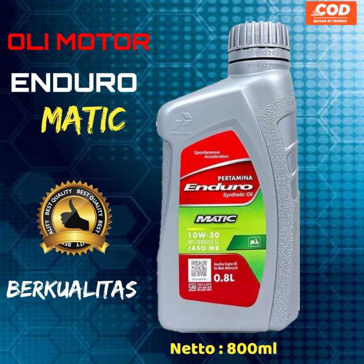OLI MOTOR MATIC ENDURO MATIC 800ML 10W-30 SL JASO MB/ OLI MOTOR ENDURO ...
