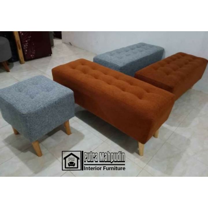 bench stool sofa mini persegi panjang bludru | Lazada Indonesia