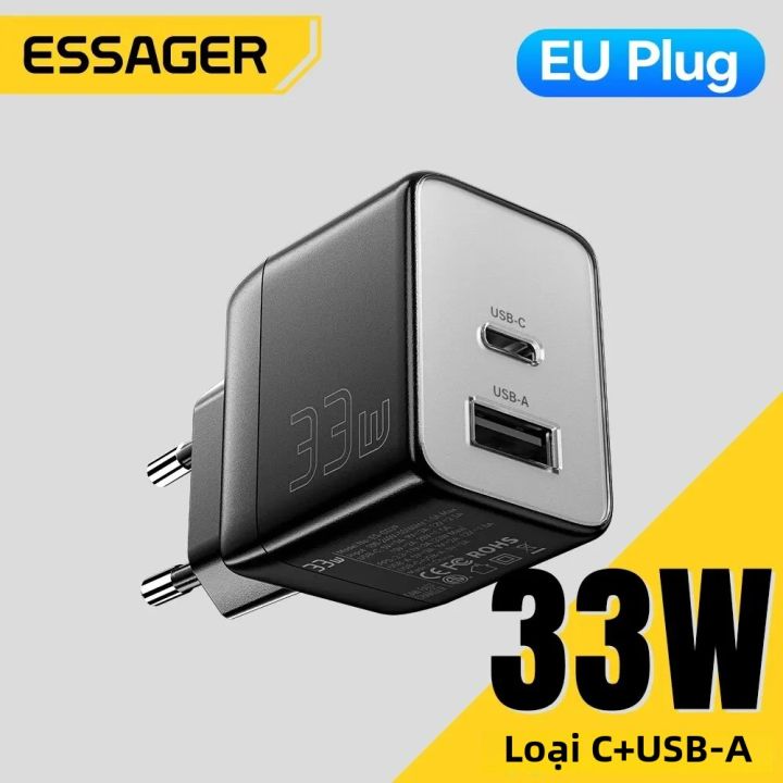 Essager 33W GaN USB C PD QC 3.0 Sạc Nhanh Cho iPhone 14/13 Samsung S21 ...