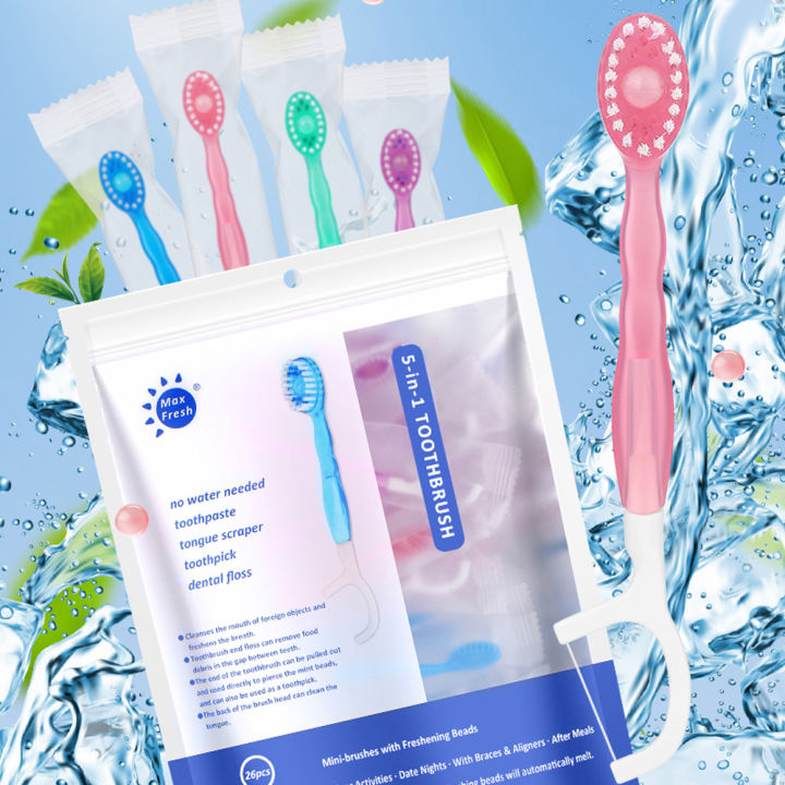 [With A Tail Brush] Disposable Mini Pop-up Toothbrush - Multi ...