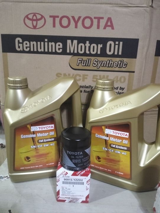 Toyota Genuine Motor Oil Fully Synthetic 5W-40, Bundle of 8 liters and ...