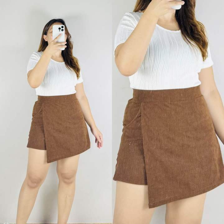 Palda Short Corduroy Korean Inspired Skorts for Women | Lazada PH